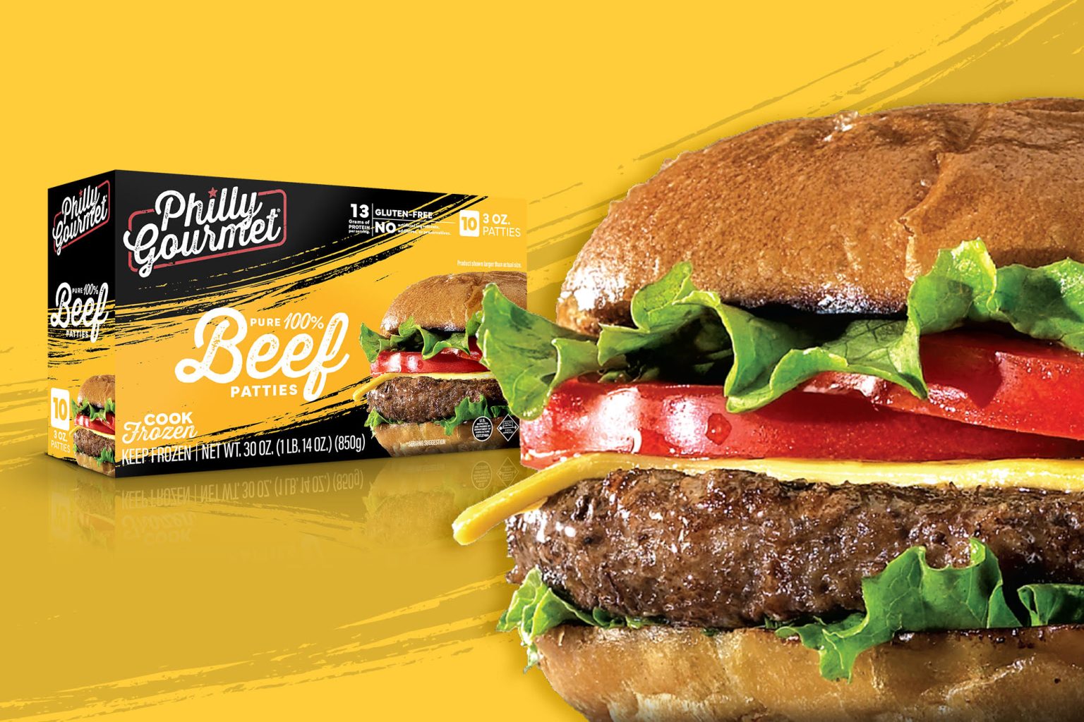 The all-around favorite: Philly Gourmet Pure 100% Beef Patties ...